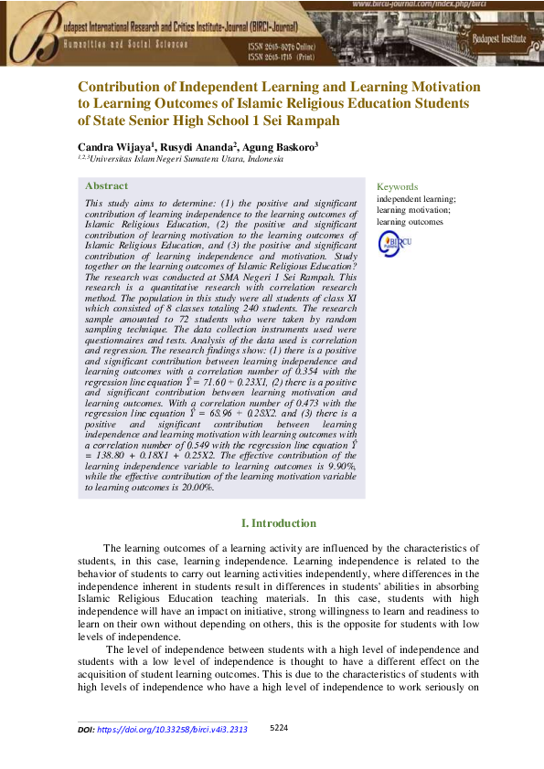 (PDF) Contribution of Independent Learning and Learning Motivation to ...