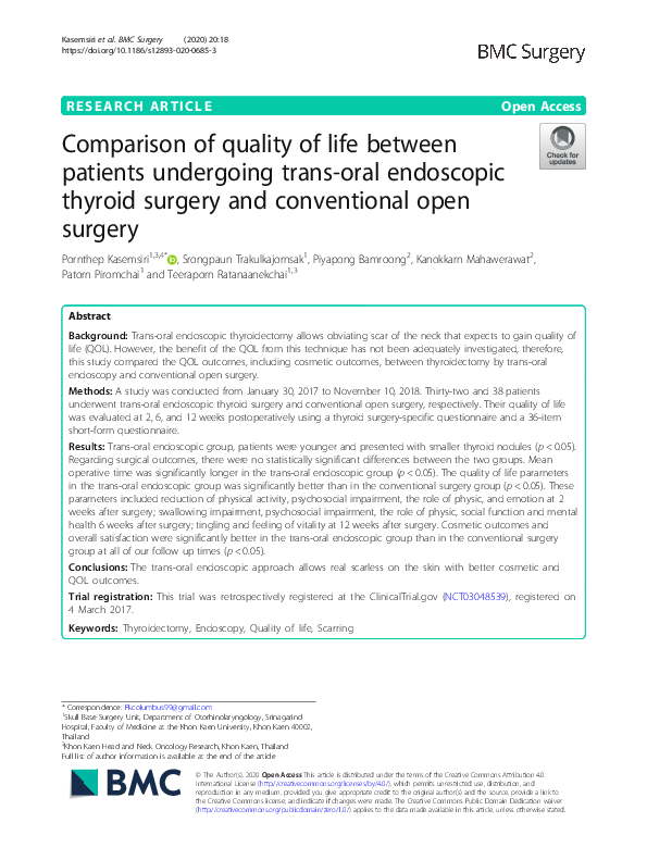 (PDF) Comparison of quality of life between patients undergoing trans ...