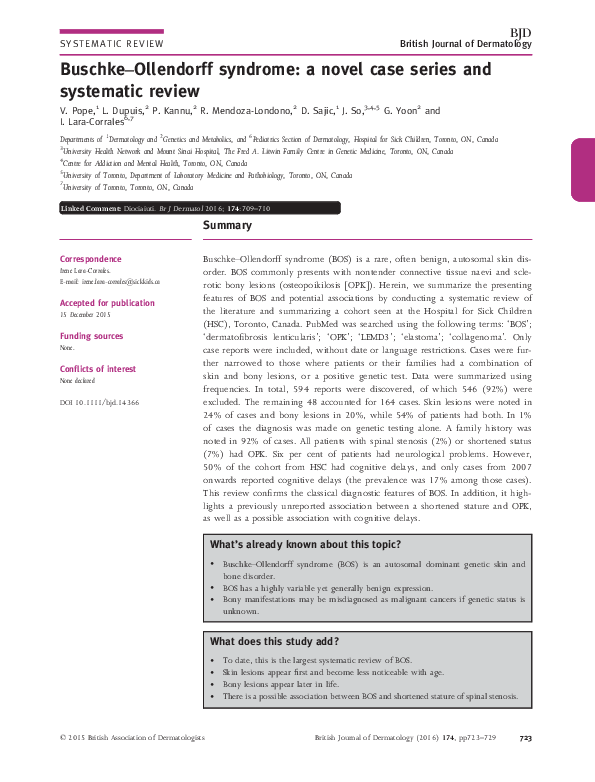 (PDF) Buschke-Ollendorff syndrome: a novel case series and systematic ...