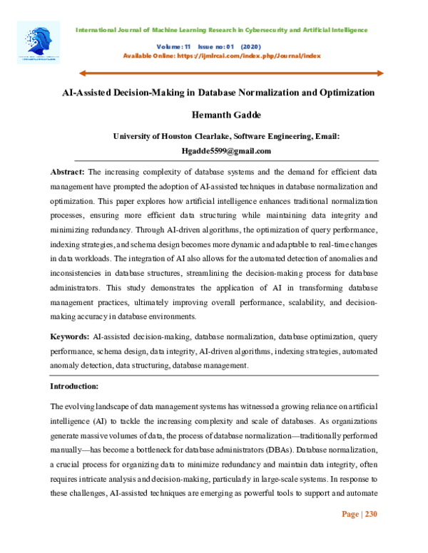 (PDF) AI-Assisted Decision-Making in Database Normalization and ...