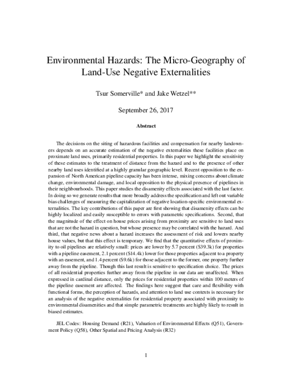 (PDF) Environmental hazards: The microgeography of land‐use negative ...