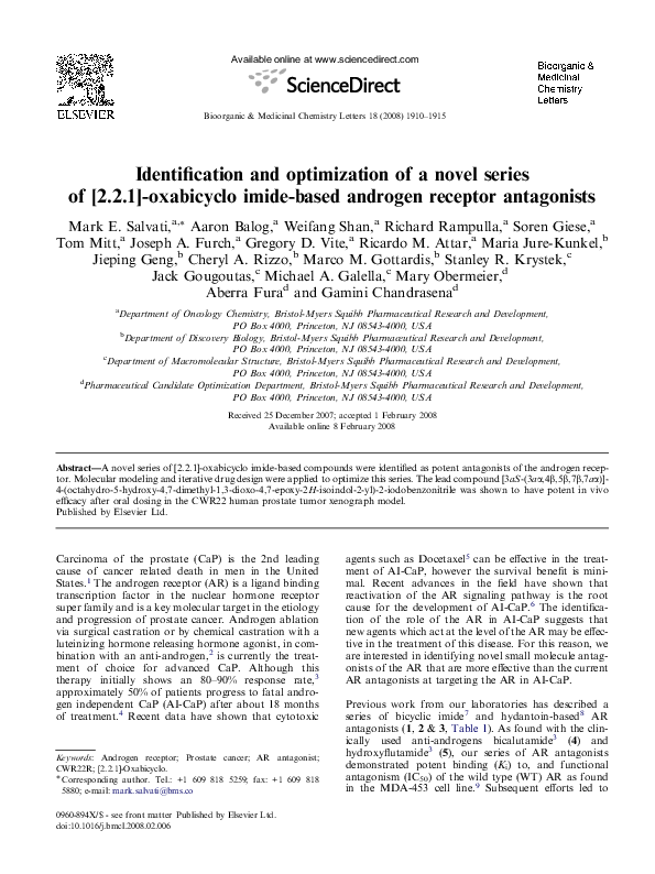 (PDF) Identification and optimization of a novel series of [2.2.1 ...