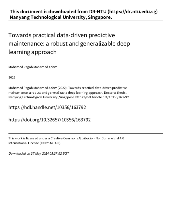 (PDF) Towards practical data-driven predictive maintenance: a robust and generalizable deep ...