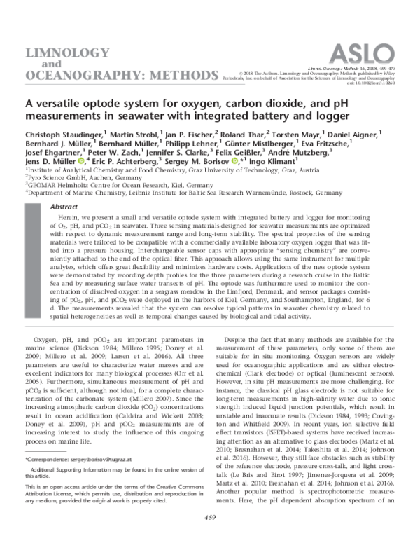(PDF) A versatile optode system for oxygen, carbon dioxide, and pH ...