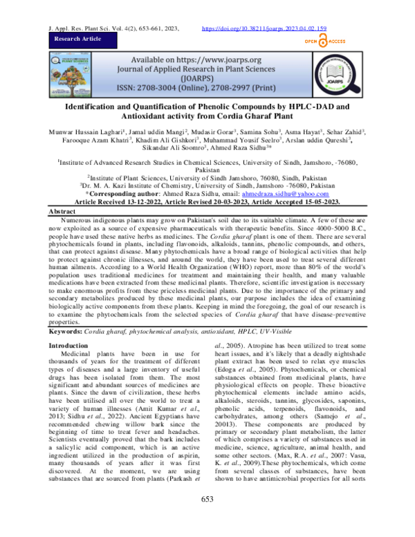 (PDF) Identification and Quantification of Phenolic Compounds by HPLC ...