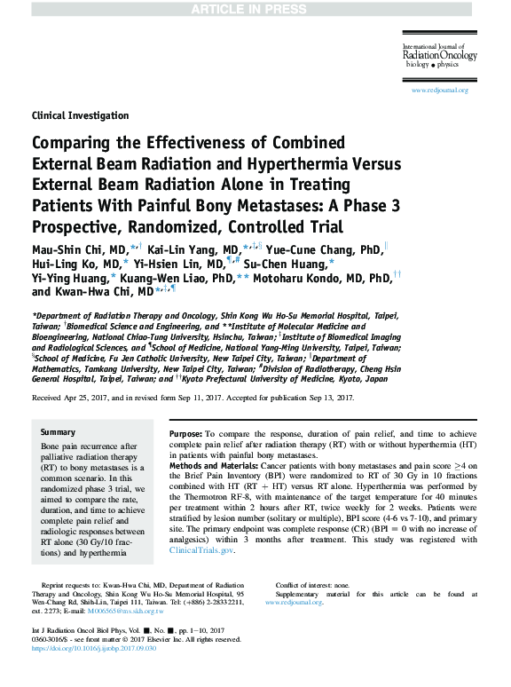 (PDF) Comparing the Effectiveness of Combined External Beam Radiation ...