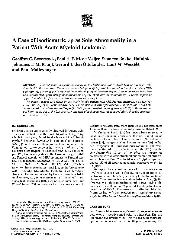 (PDF) A case of isodicentric 7p as sole abnormality in a patient with ...