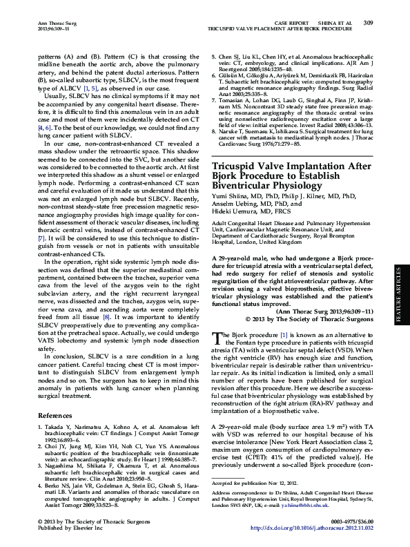 (PDF) Tricuspid Valve Implantation After Bjork Procedure to Establish ...