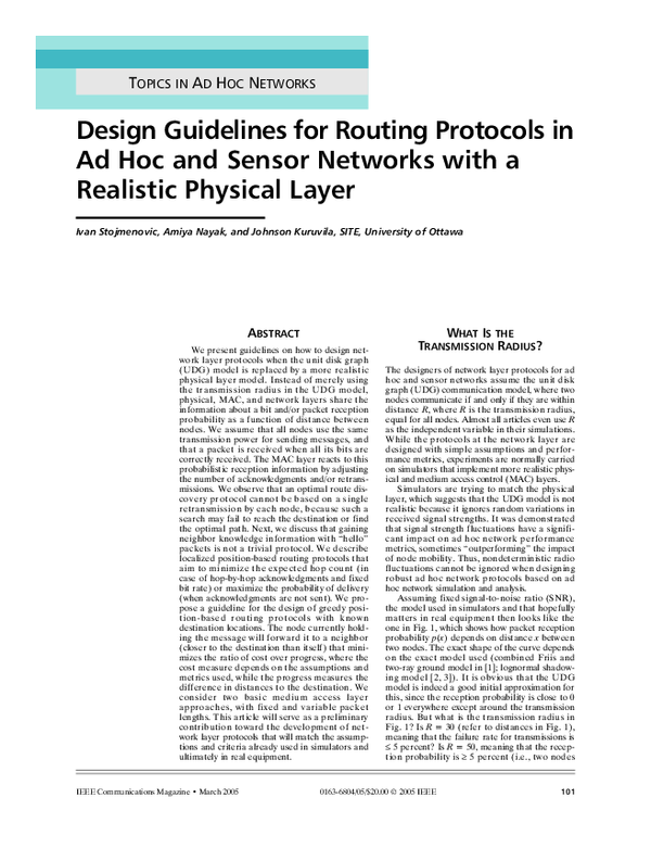 (PDF) Design Guidelines for Routing Protocols in Ad Hoc and Sensor ...