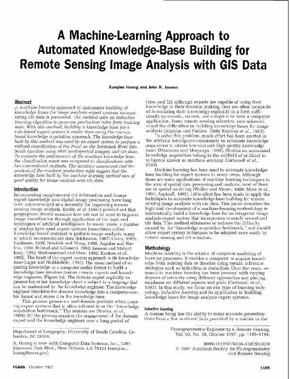 (PDF) Automated GIS Knowledge Base for Image Analysis