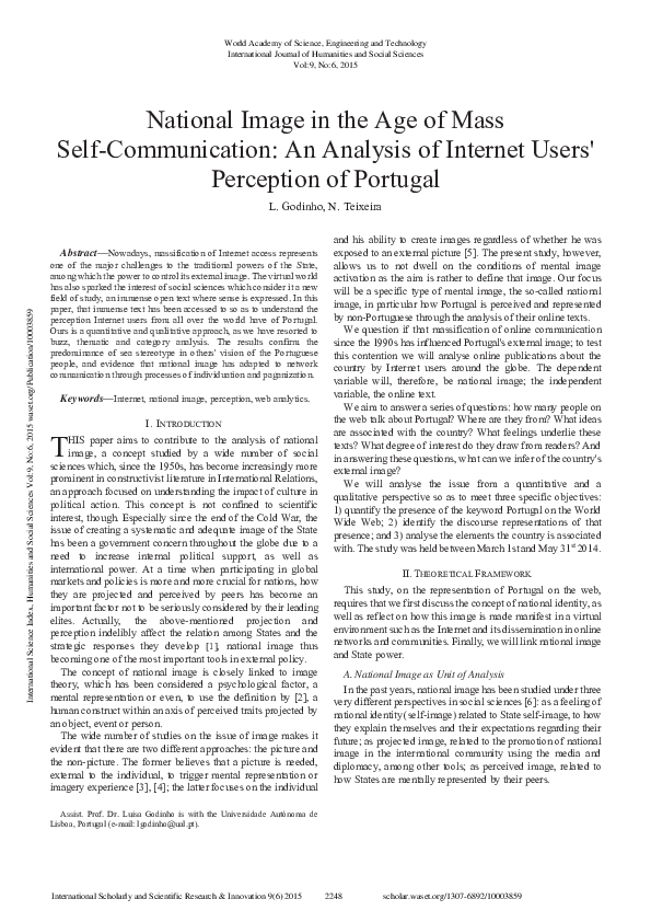 (PDF) National Image In The Age Of Mass Self-Communication: An Analysis ...