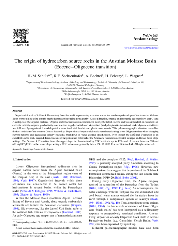 (PDF) The origin of hydrocarbon source rocks in the Austrian Molasse ...