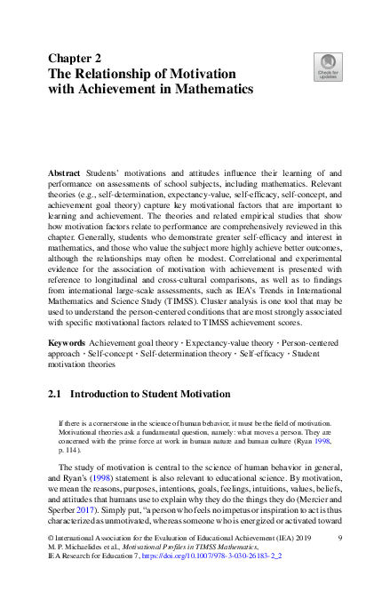 (PDF) The Relationship of Motivation with Achievement in Mathematics