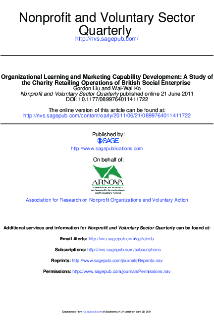 (PDF) Organizational Learning and Marketing Capability Development