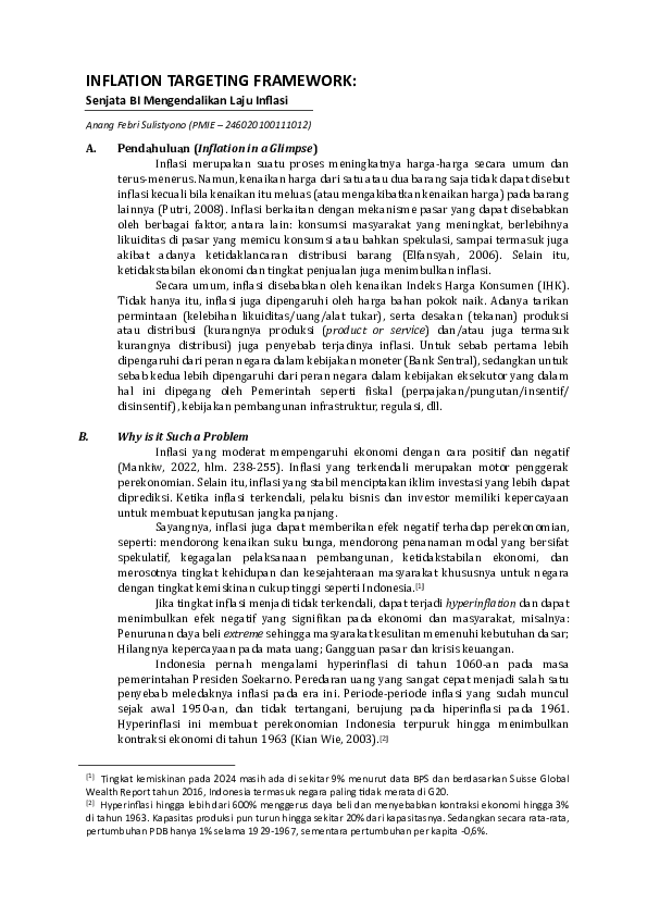 (PDF) INFLATION TARGETING FRAMEWORK