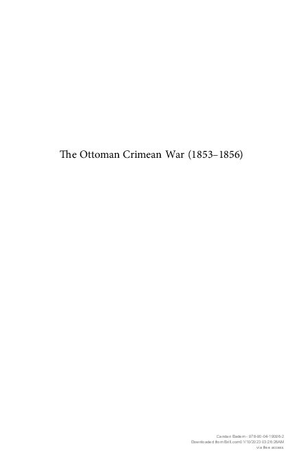 (PDF) The Ottoman Crimean War (1853-1856)