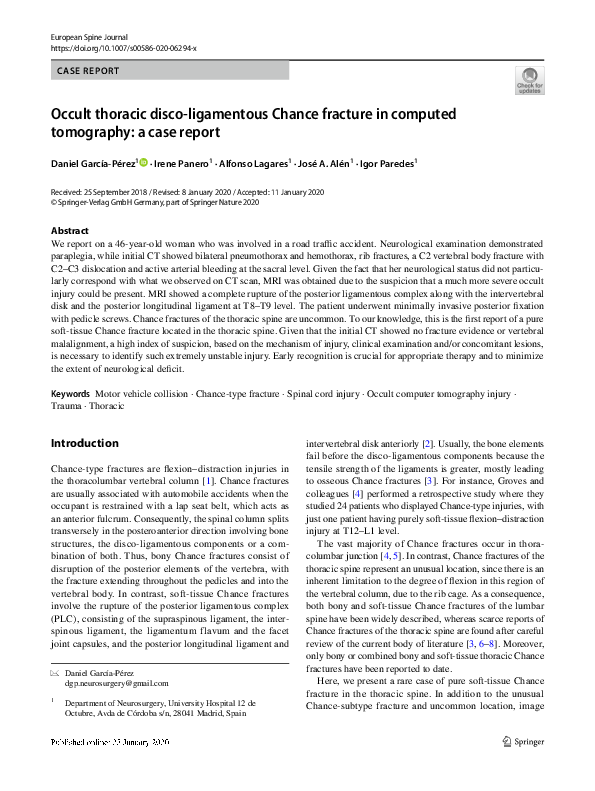 (PDF) Occult Chance Fracture: Case Study and Insights