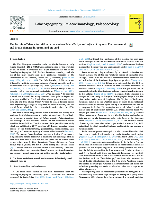 (PDF) The Permian–Triassic transition in the eastern Paleo-Tethys and ...