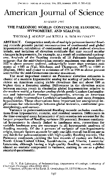 (PDF) The Paleozoic world; continental flooding, hypsometry, and sealevel