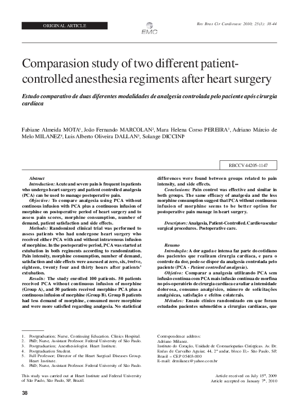 (PDF) Comparison study of two different patient-controlled anesthesia ...