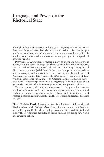 (PDF) Language and Power on the Rhetorical Stage