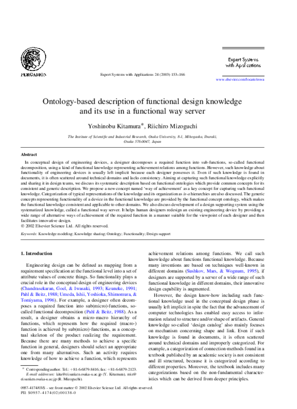 (PDF) Ontology-based description of functional design knowledge and its use in a functional way ...