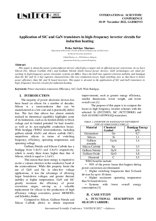 (PDF) Application of SiC and GaN transistors in high-frequency inverter circuits for induction ...