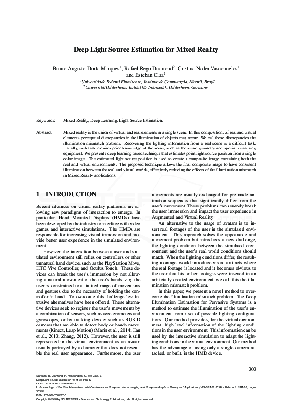 (PDF) Deep Light Source Estimation for Mixed Reality