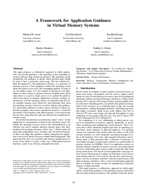 (PDF) A framework for application guidance in virtual memory systems