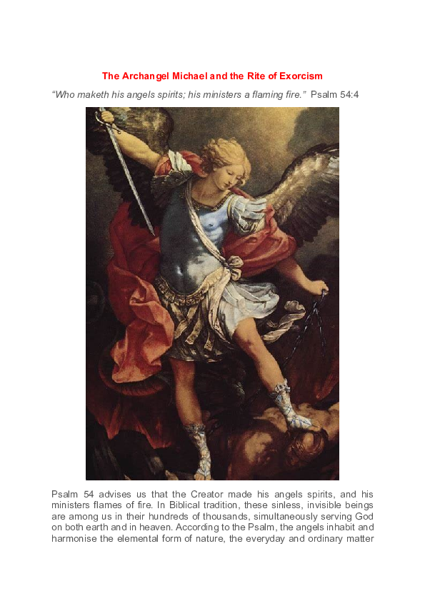 (PDF) The Archangel Michael and the Roman Rite of Exorcism