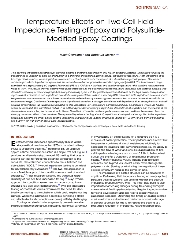 (PDF) Temperature Effects on Two-Cell Field Impedance Testing of Epoxy ...