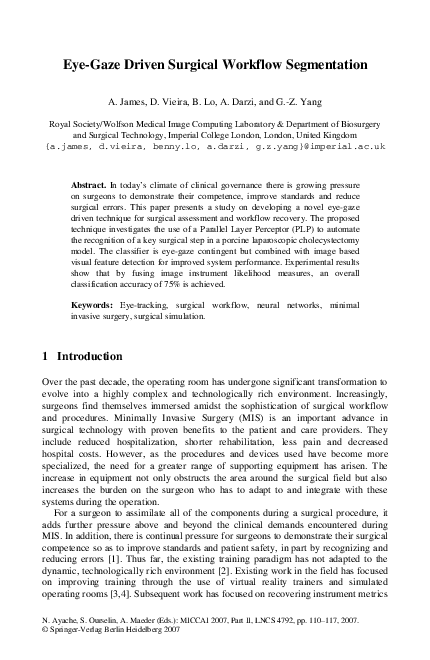 (PDF) Eye-Gaze Technique for Surgical Workflow