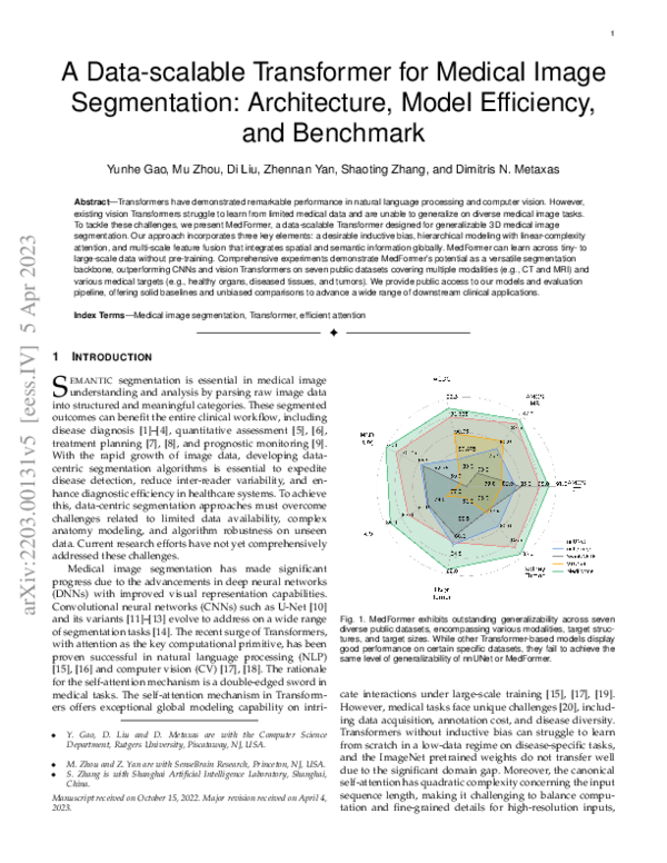 (PDF) A Data-scalable Transformer for Medical Image Segmentation: Architecture, Model Efficiency ...