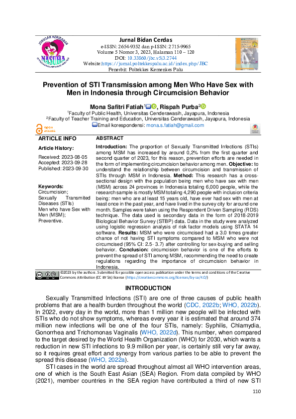 (PDF) Prevention of STI Transmission among Men Who Have Sex with Men in ...