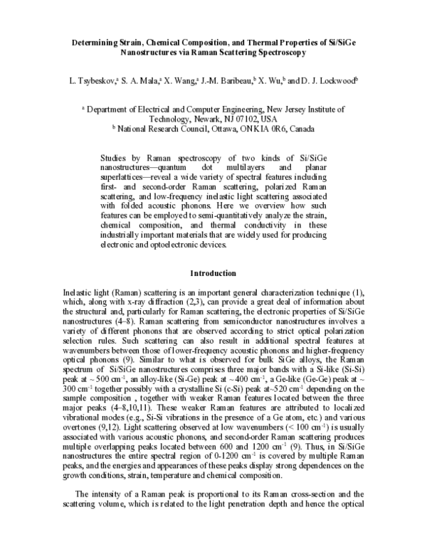(PDF) Determining Strain, Chemical Composition, and Thermal Properties of Si/SiGe Nanostructures ...