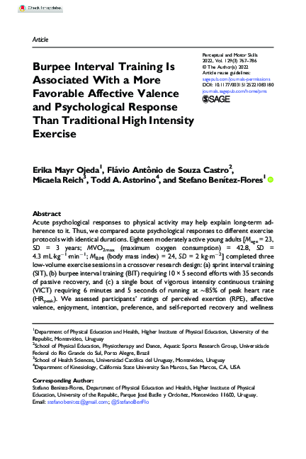 (PDF) Burpee Interval Training Is Associated With a More Favorable ...
