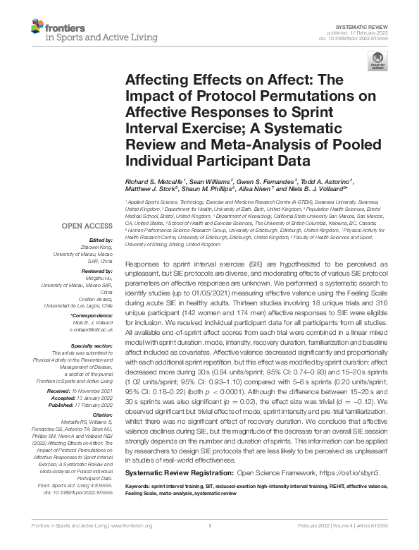 (PDF) Affecting Effects on Affect: The Impact of Protocol Permutations on Affective Responses to ...