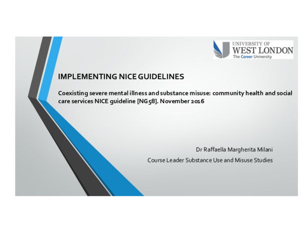 (PDF) IMPLEMENTING NICE GUIDELINES : Coexisting severe mental illness ...