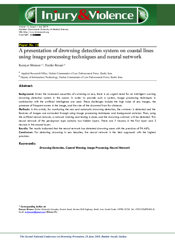(PDF) A presentation of drowning detection system on coastal lines using image processing ...