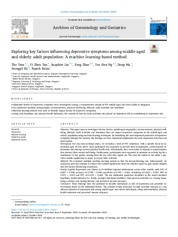 (PDF) Exploring key factors influencing depressive symptoms among ...