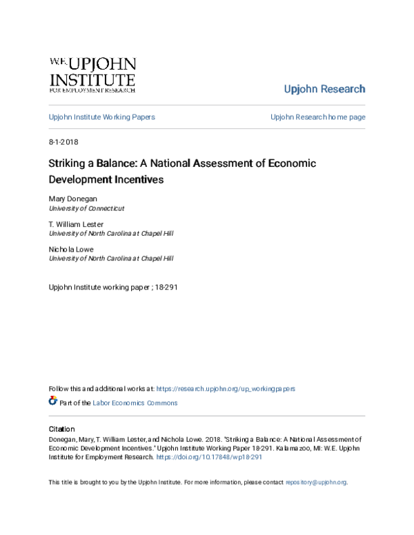 (PDF) Striking a Balance: A National Assessment of Economic Development ...