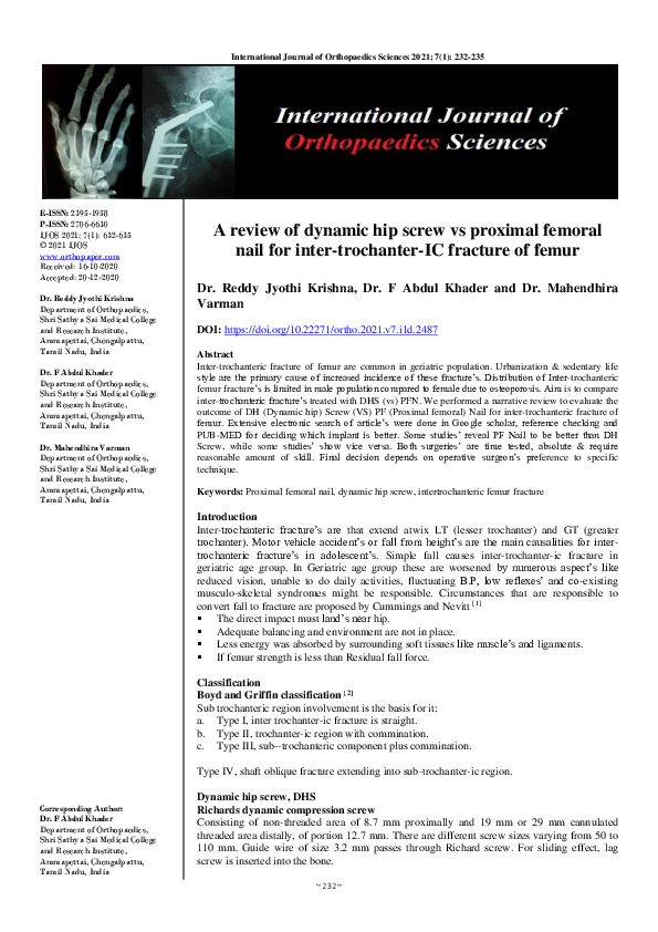 (PDF) A review of dynamic hip screw vs proximal femoral nail for inter ...