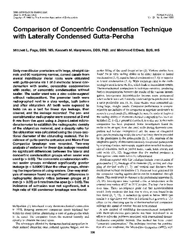 (PDF) Comparison of concentric condensation technique with laterally ...