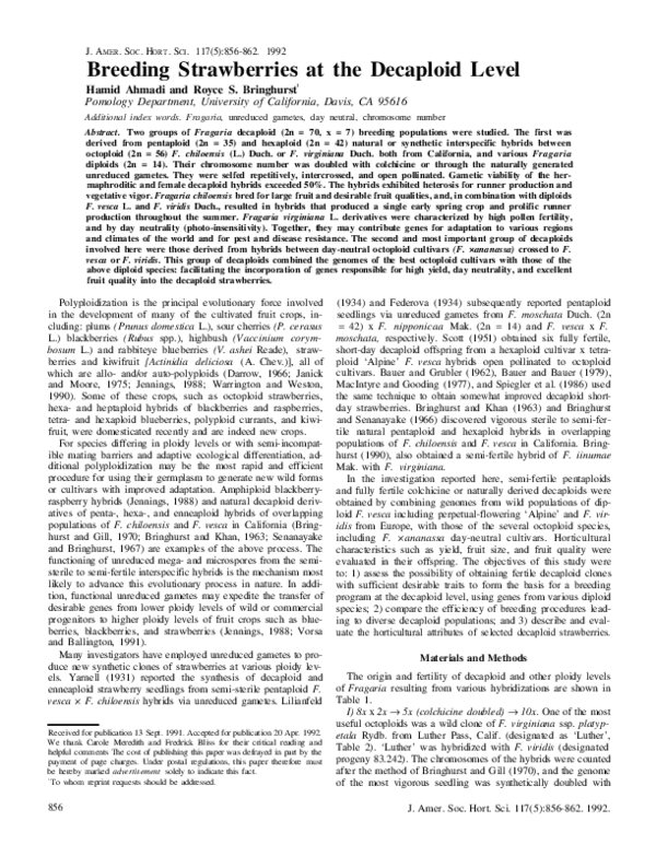 (PDF) Breeding Strawberries at the Decaploid Level