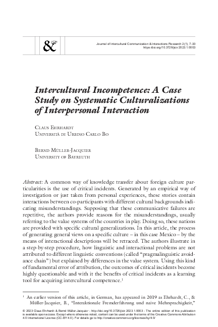 (PDF) Intercultural Incompetence: A Case Study on Systematic ...