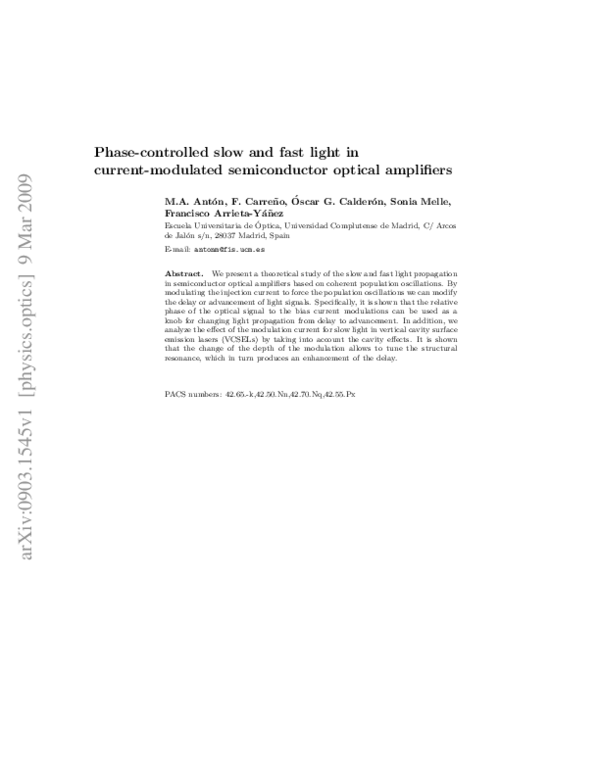 (PDF) Phase-controlled slow and fast light in current-modulated ...