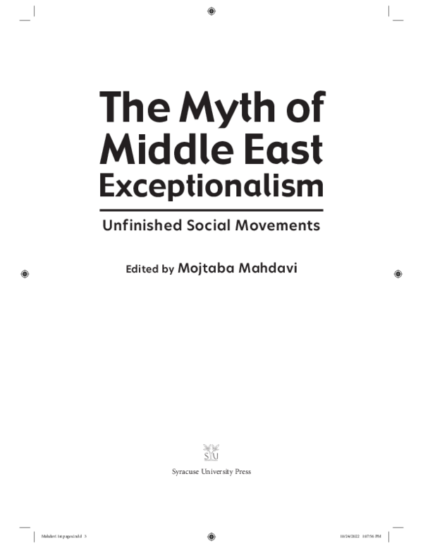 (PDF) The Myth of MENA Exceptionalism | Mojtaba Mahdavi - Academia.edu