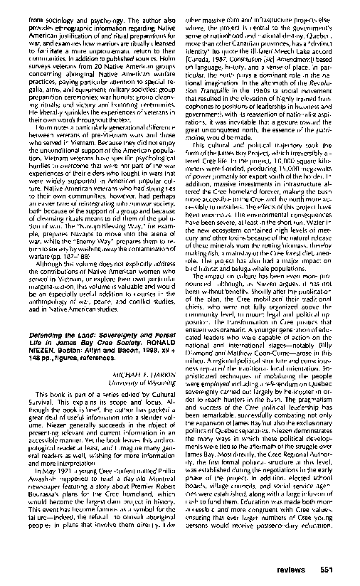 (PDF) Defending the Land: Sovereignty and Forest Life in James Bay Cree ...