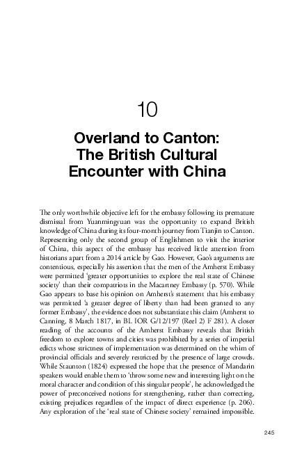 (PDF) Overland to Canton: The British Cultural Encounter with China