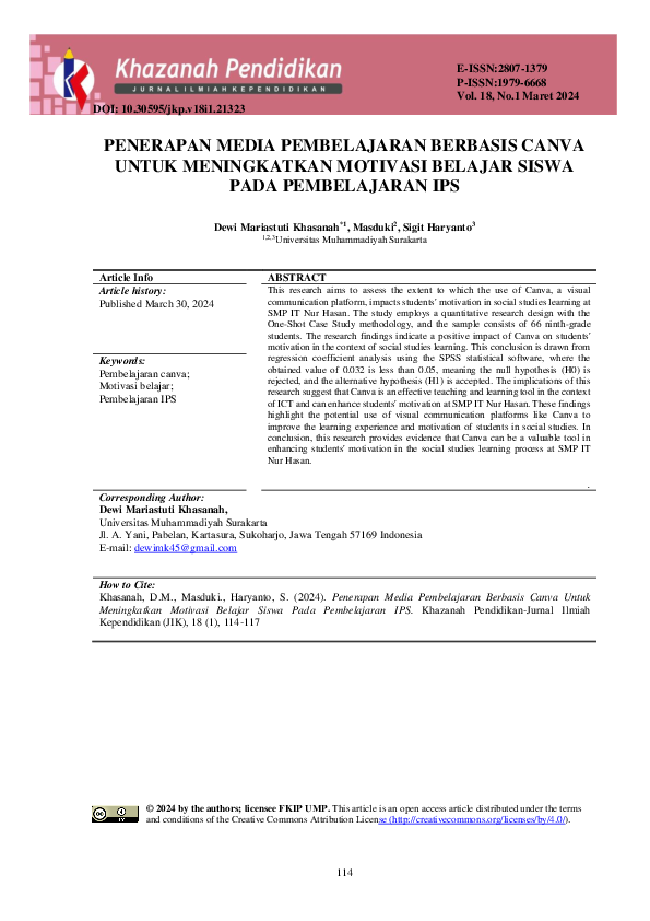 (PDF) Penerapan Media Pembelajaran Berbasis Canva Untuk Meningkatkan Motivasi Belajar Siswa Pada ...